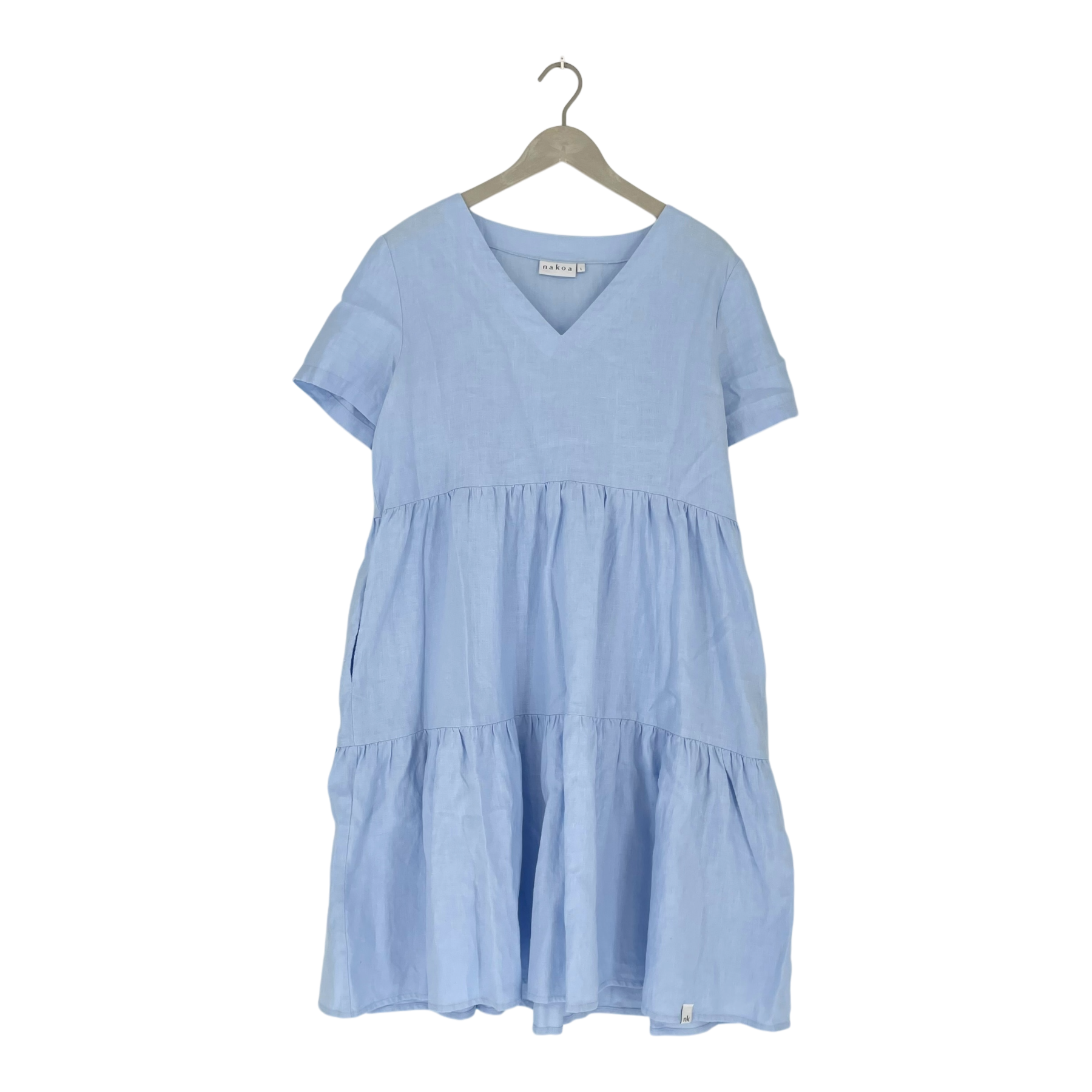 Nakoa linen layered dress, baby blue | woman L – Ninyes